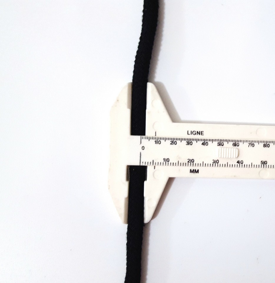 Approx 5-6mm wide 5- 20yds Black Cotton Cord string Drawstring Rope ...