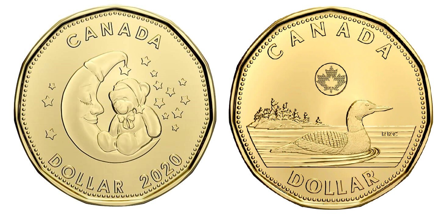 🇨🇦 Two Beautiful Canadian Loonies $1 Dollar Coins, Baby & Loonie, 2020 ...