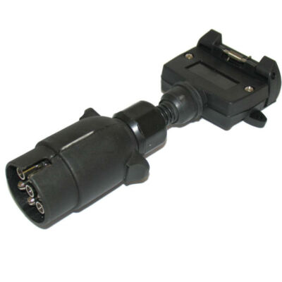 Trailer connector 7 pin large round plug - 7 pin flat socket | eBay