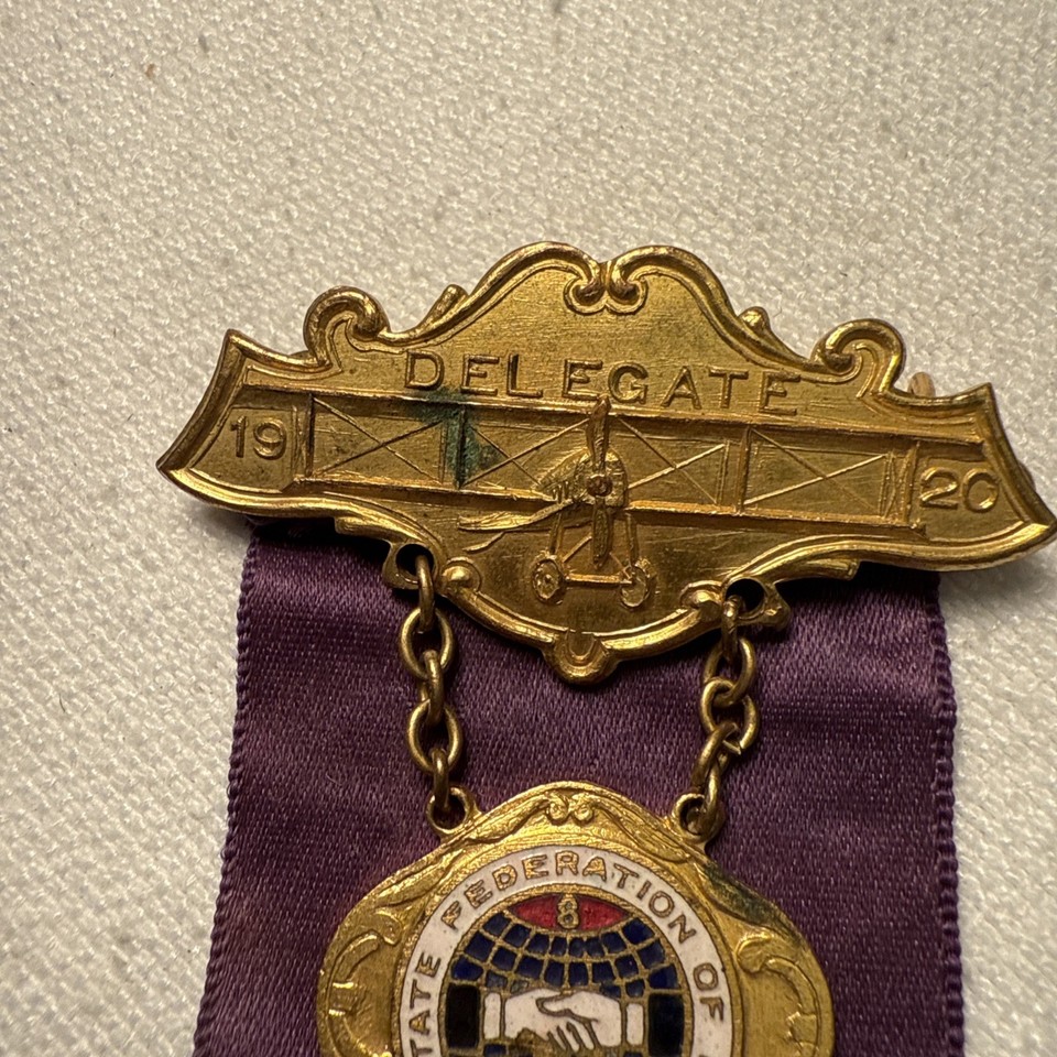 ANTIQUE 1920 OHIO STATE FEDERATION OF LABOR DAYTON DELEGATE RIBBON KEY ...