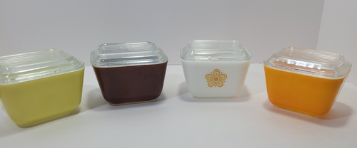 4 Pyrex 501 B 1 ½ cup With Lids 501 C Butterfly Gold, Orange, Brown ...