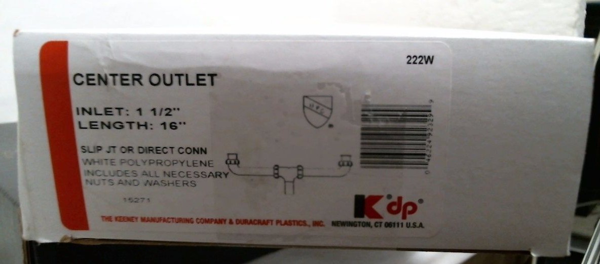 Keeney 222W Center Outlet, Continuous Waste, Slip Joint/Direct Connect ...