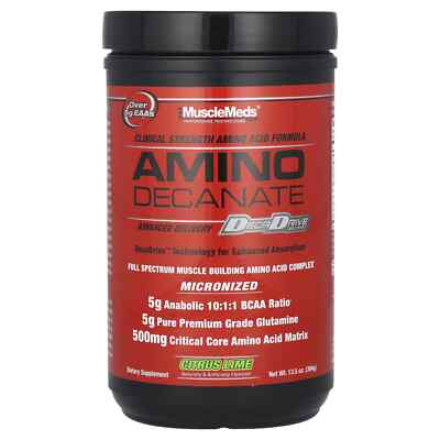 2 X MuscleMeds, Amino Decanate, Citrus Lime, 13.5 oz (384 g) | eBay