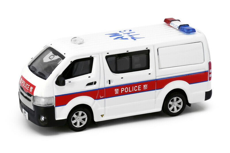 Tiny Toyota Hiace police car silver wheels Diecast 1:64 Scale Model Car ...