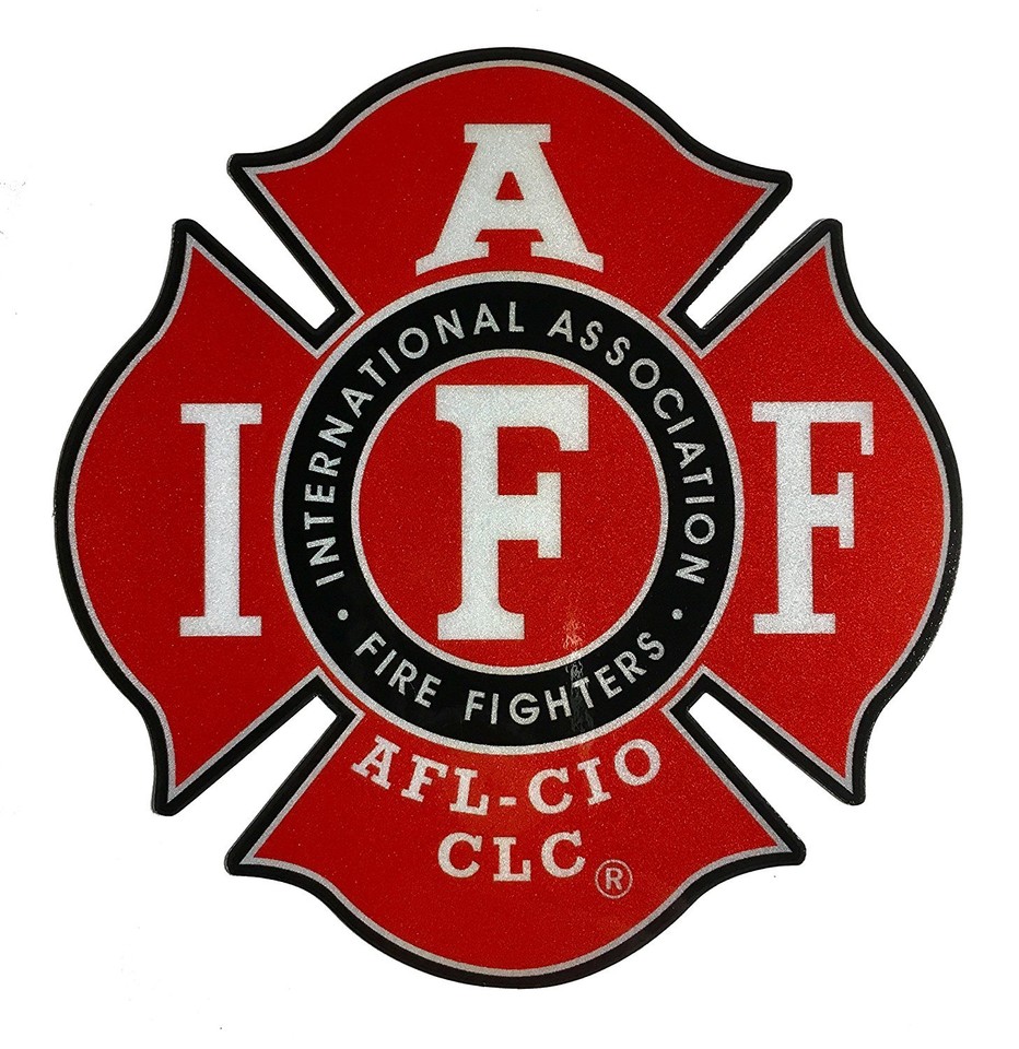 4" GLOW IN THE DARK IAFF Union 3m Vinyl Firefighter Window Decal ...