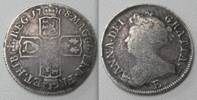 Collectable 1708 Queen Anne Silver E* Shilling Coin - Edinburgh | eBay UK