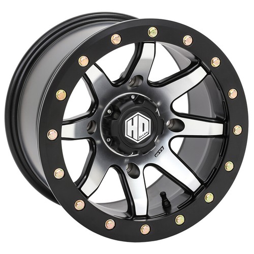 STI HD9 Beadlock Matte Black/Machined ATV Wheel 14x10 4/137 (5+5 ...