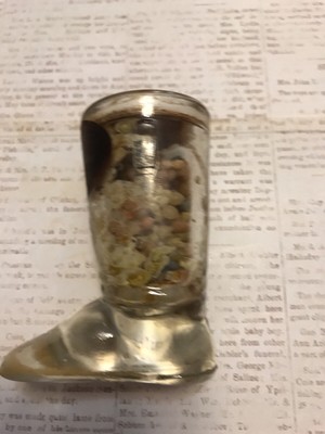 Vintage Santa Boot Glass Candy Container | eBay