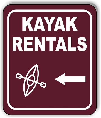 KAYAK RENTALS DIRECTIONAL LEFT ARROW CAMPING Metal Aluminum composite ...