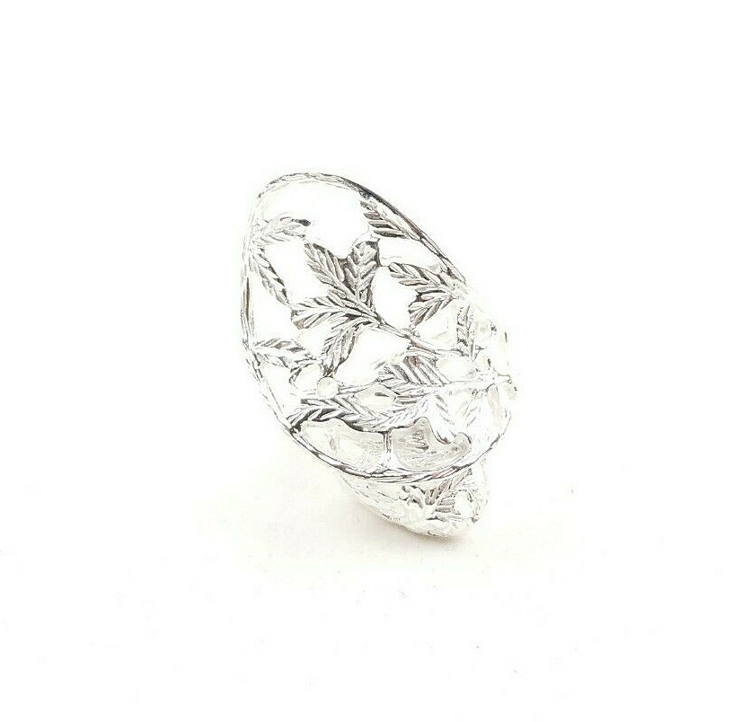 Sterling Silver Fixed Wrap Around Leaf Ring - Free Gift Packaging | eBay