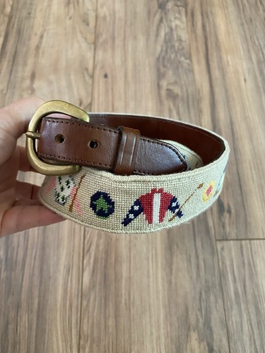 Needlepoint Leather Equestrian Horse Jockey Belt ~ 35 ~ Hand Crafted ...