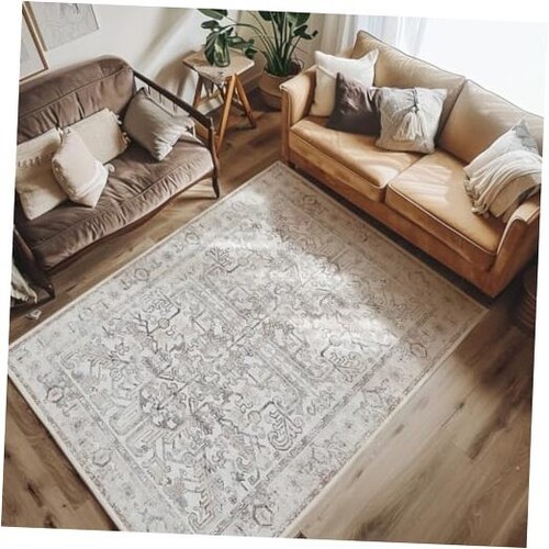 Machine Washable Area Rugs 4x6 - Vintage 4' x 6' (Light Weight) Border ...