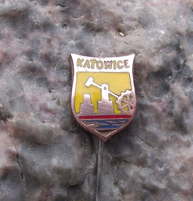 Vintage Poland Heraldic Polish City Town Crest Katowice Shield Pin ...