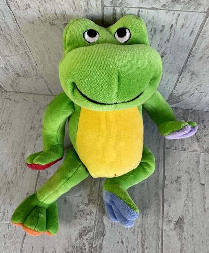 Baby Gund FWOGGY Frog Plush 5657 Red Orange Blue Purple Feet Toy Rattle ...