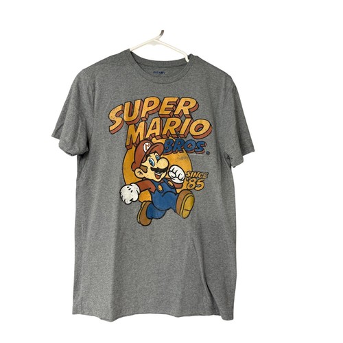 Old Navy Super Mario Bros Graphic T-Shirt Mens Heather Gray Small Tee ...