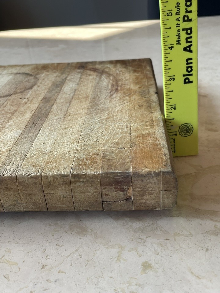 VTG Square Wood Chop Butcher Block Cutting Board Rustic Primitive ...