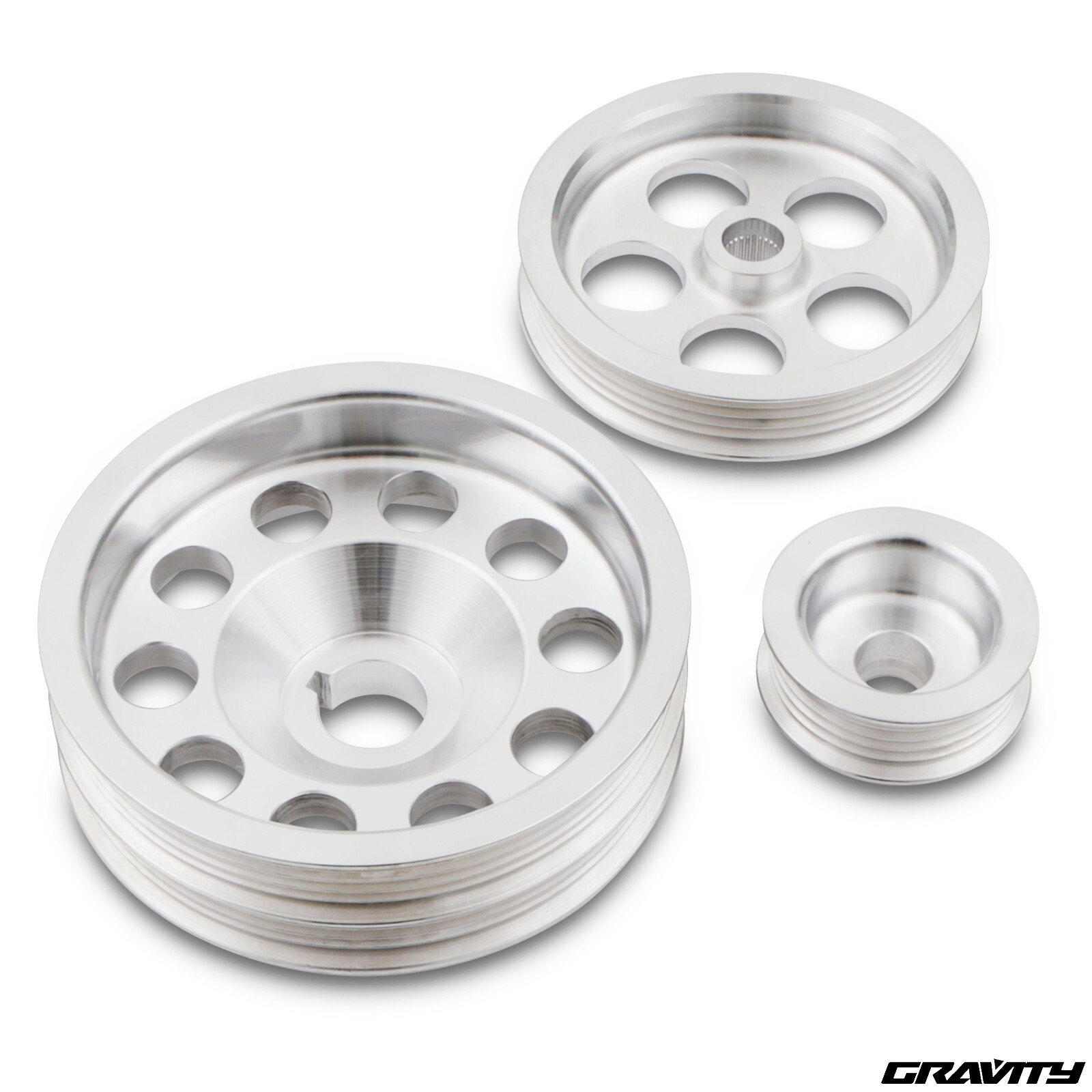 ALLOY UNDER DRIVE ENGINE 3PC RACE PULLEY KIT FOR SUBARU IMPREZA GDA GDB ...