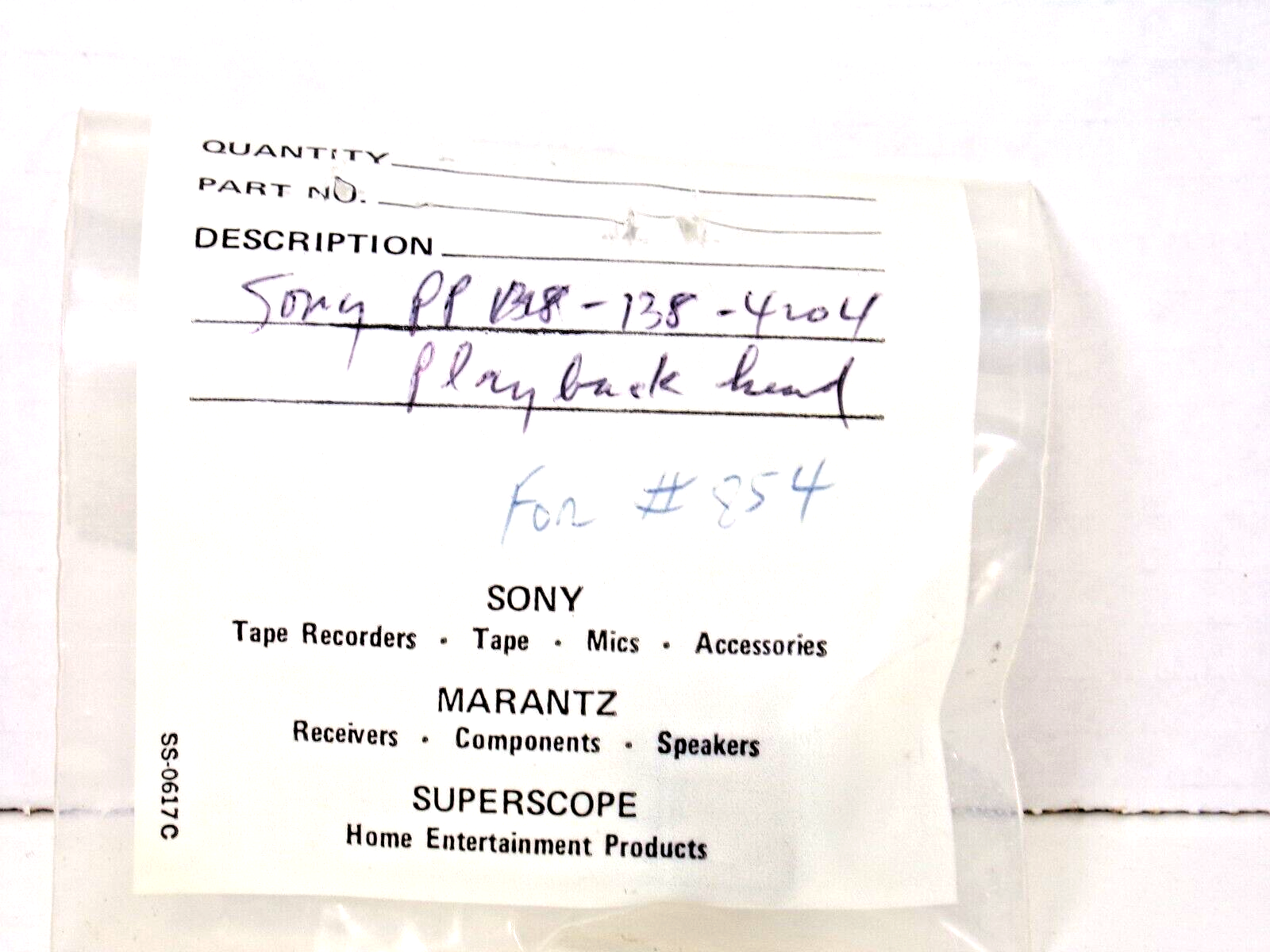 SONY TC-277-4 QUADRADIAL REEL TO REEL - PLAYBACK/RECORD HEAD PP138-4204 ...