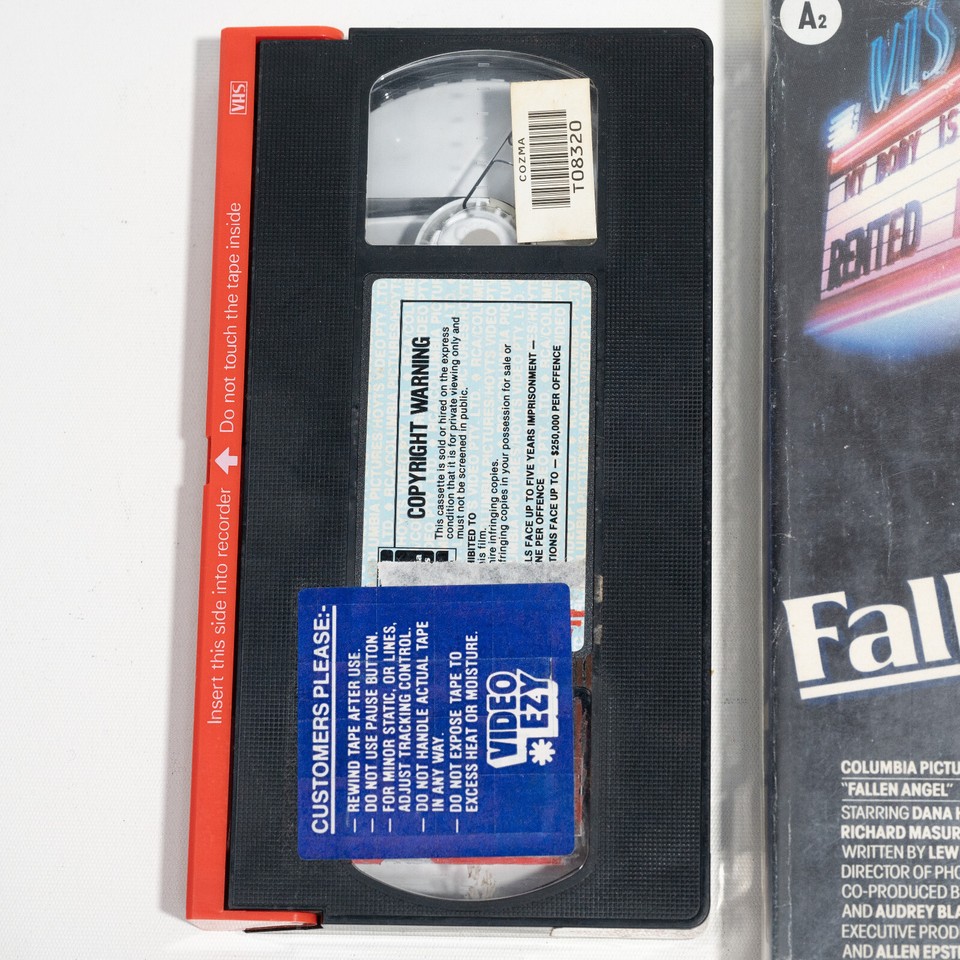 1981 Fallen Angel TV Movie VHS Video Tape Ex-Rental Dana Hill - Good ...