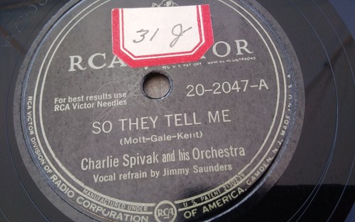 Charlie Spivak 78rpm Single 10-inch Victor Records #20-2047 So They ...