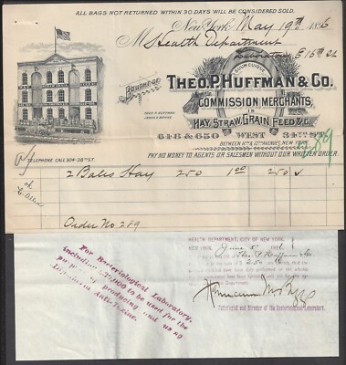 NEW YORK ~ Theo. P. Huffman & Co., Hay, Straw, Grain, Feed, ILLUS ...