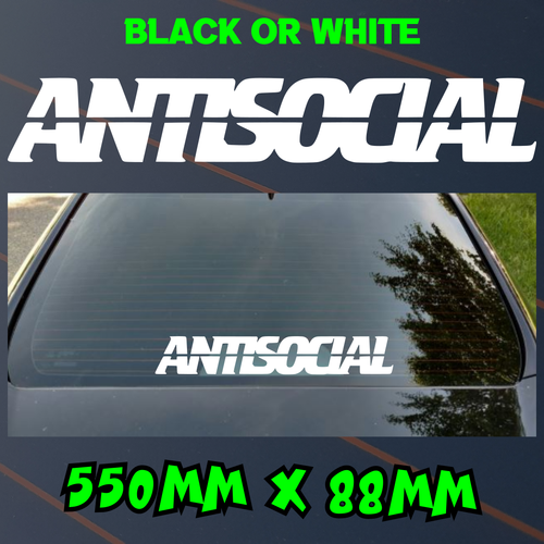 Antisocial Sticker Car Decal Anti Social Club Ute 4x4 Drift Hoon Jap ...