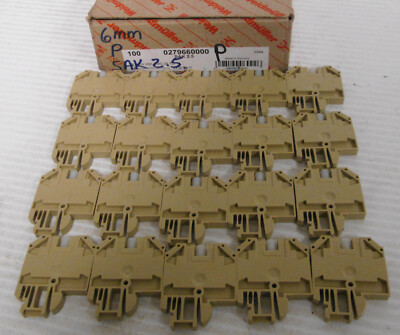 Weidmuller SAK 2.5 Terminal Block 600V 5A 26-10AWG with Center Screw ...