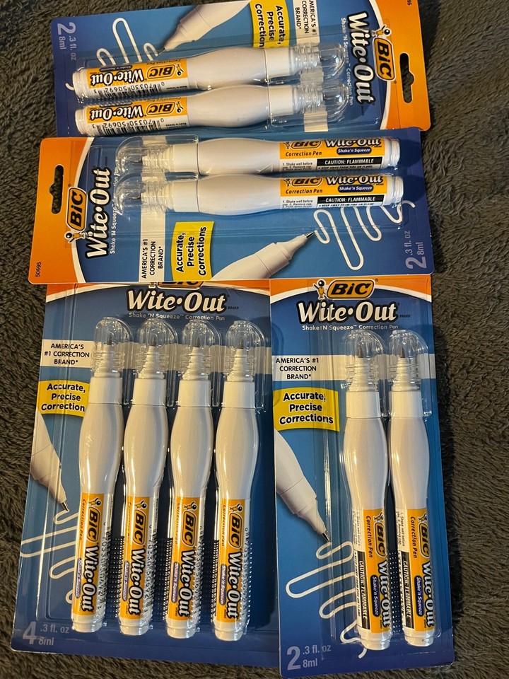 BIC Wite-Out Brand Shake 'n Squeeze Correction Pen 8 ML. 10 count. Free ...