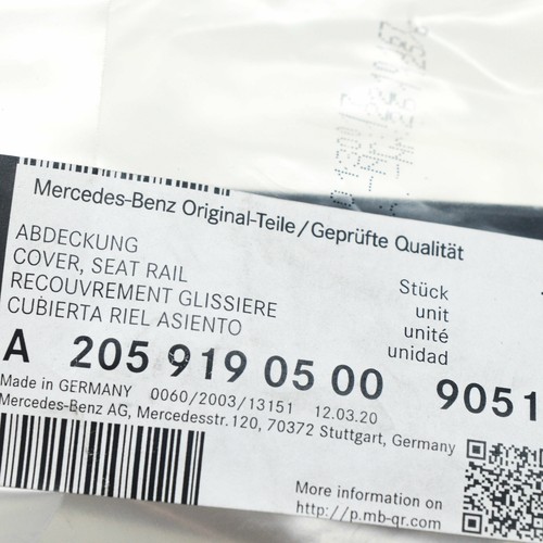 NEW MB C W205 REAR LEFT OUTER SEAT TRACK COVER A20591905009051 ORIGINAL ...