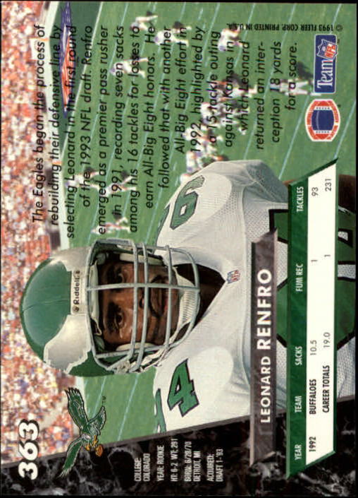 1993 Ultra #363 Leonard Renfro RC - NM | eBay