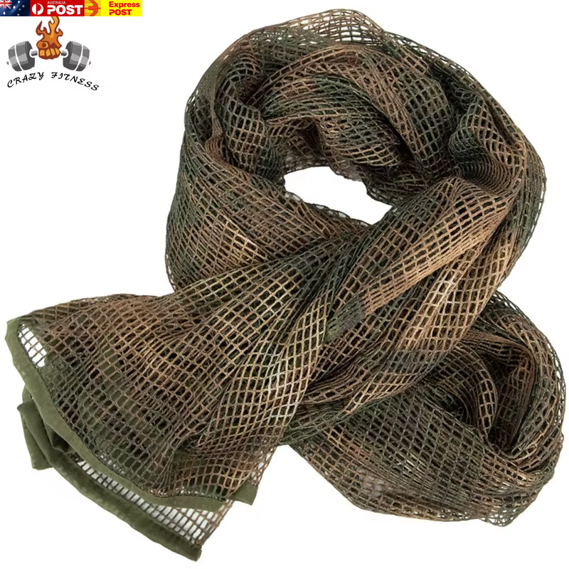 Camouflage Netting Tactical Mesh Camo Breathbale Scarf Sniper Face Veil ...