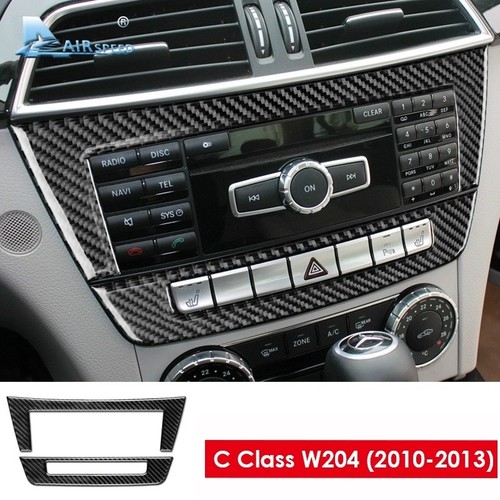 Interior Console Panel Cover Trim Carbon Fiber For Mercedes Benz C ...
