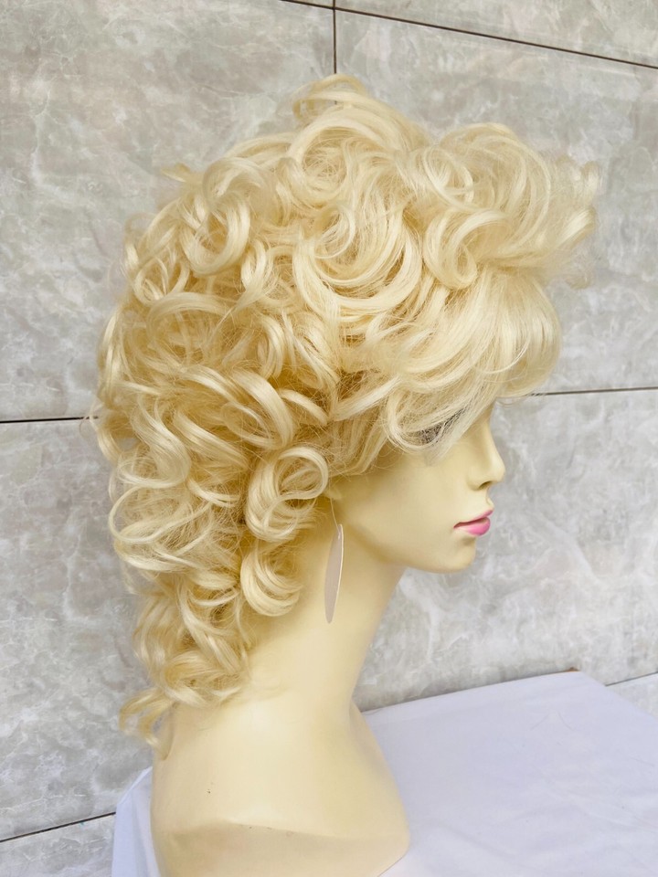 Dolly Parton Hairstyle Messy Feminine Layers Golden Wavy Synthetic Hair ...