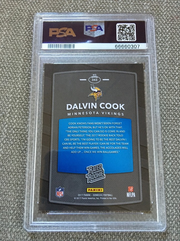 2017 Panini Donruss #343 Dalvin Cook Vikings RC Rookie Card PSA 8 NM-MT ...