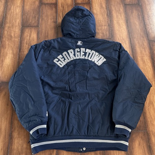 Vintage Georgetown Hoyas Starter Jacket Size Large Navy Blue Full Zip ...