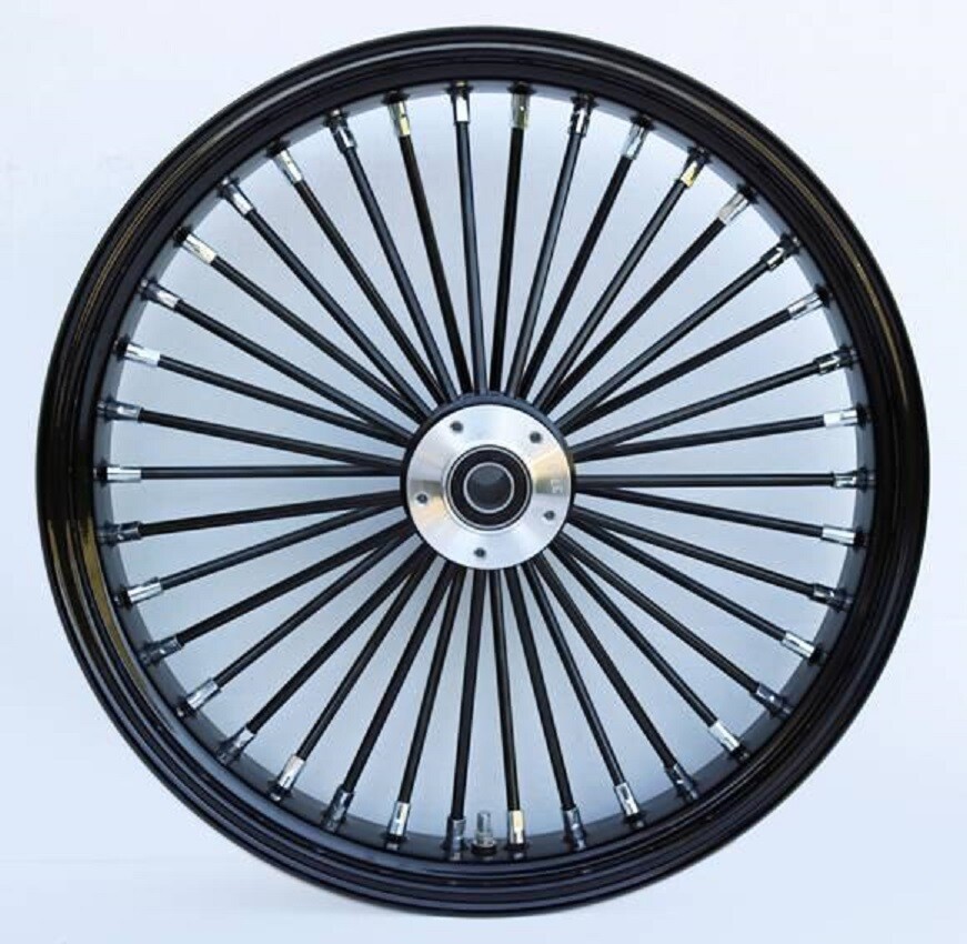 FAT SPOKE 21" FRONT WHEEL BLACK 08-20 HARLEY ELECTRA GLIDE ROAD KING ...