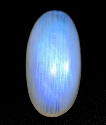 26 Ct 7X14X29 mm Natural Blue Fire Rainbow Moonstone Oval Cabochon ...