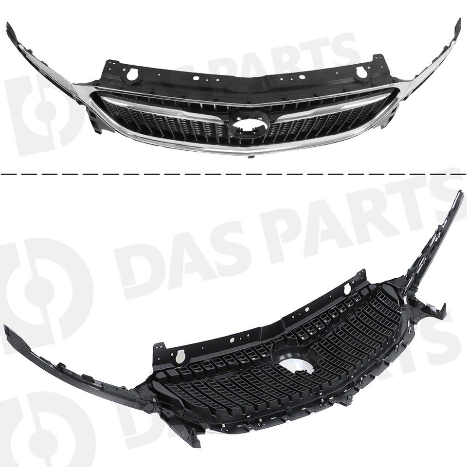 Front Bumper Upper Grille For 2018-2021 Buick Enclave Plastic Chrome ...