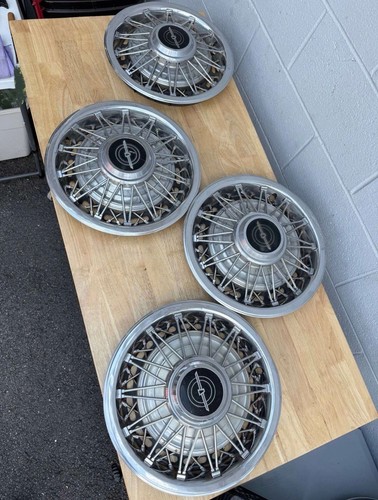 Vintage 1977-1979 Ford Thunderbird Hubcaps Set of 4 Wire Wheel Covers ...