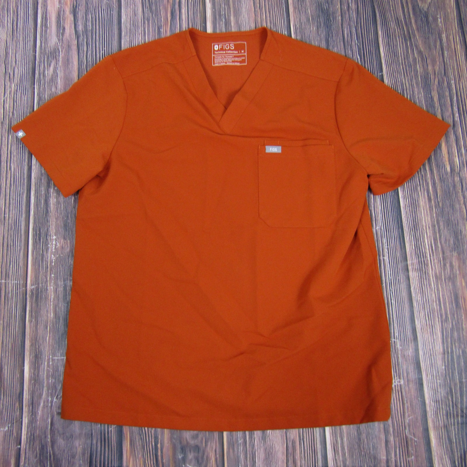 Figs Leon Scrub Top Mens Medium Orange Technical Coll… - Gem