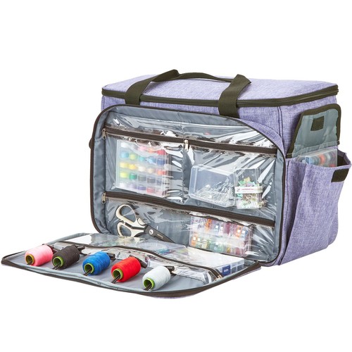 Sewing Machine Carrying Case with Multiple Storage Pockets, Universal ...