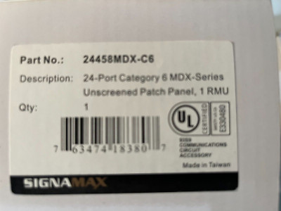 Signamax 24458MDX-C6, Cat 6 24 Port Patch Panel | eBay