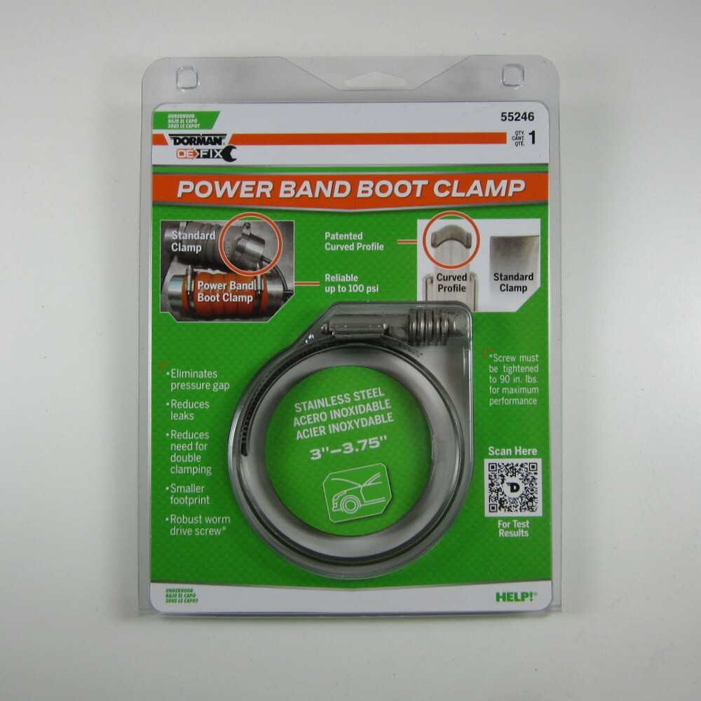 Dorman 55246 Power Band Boot Clamp Intercooler Hose Clamp | Up to 100 psi | Silver | Aftermarket ...