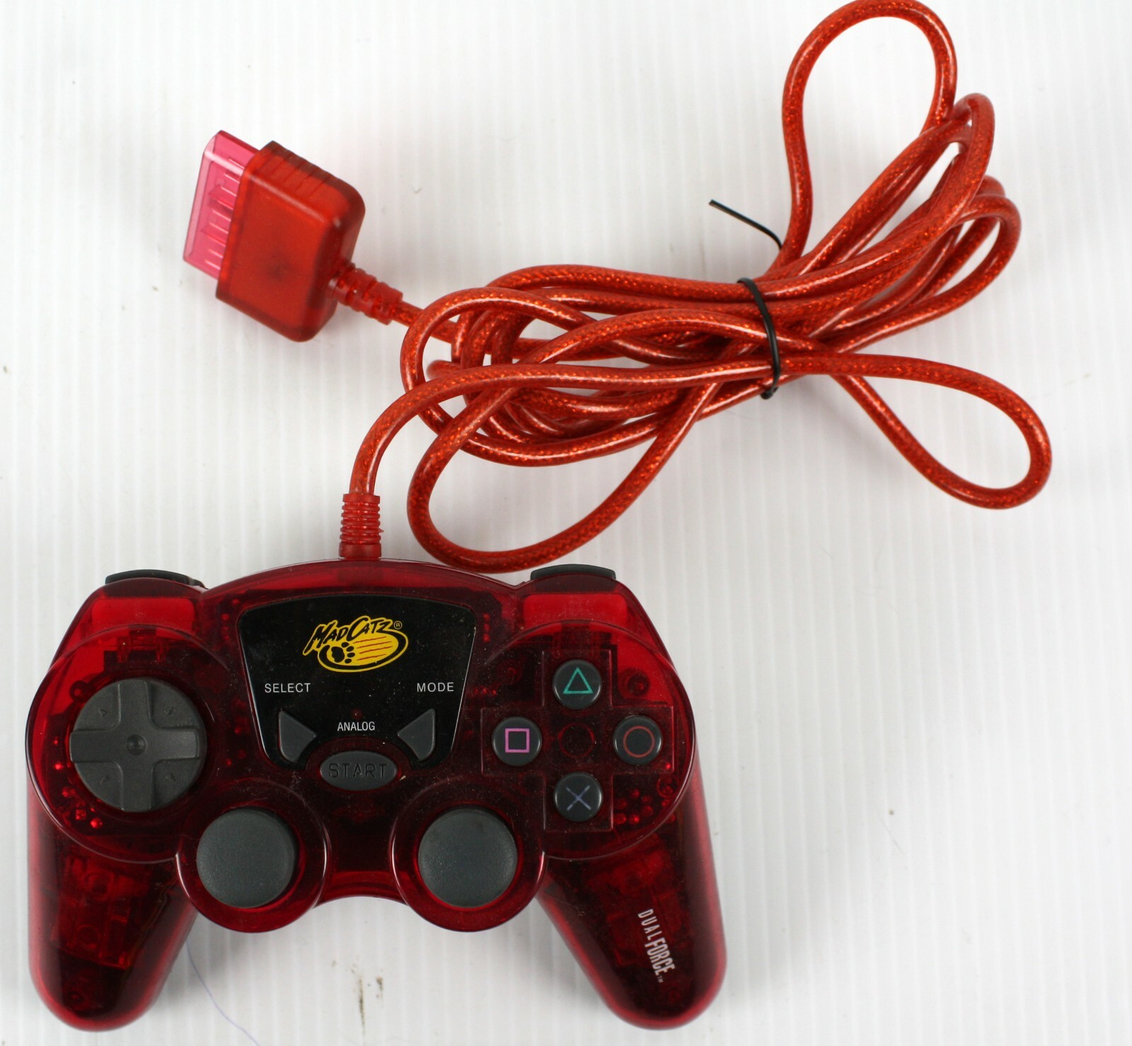 PS1 PSOne Mad Catz Dual Force Clear Red and Blue Controller Lot of 2 | eBay