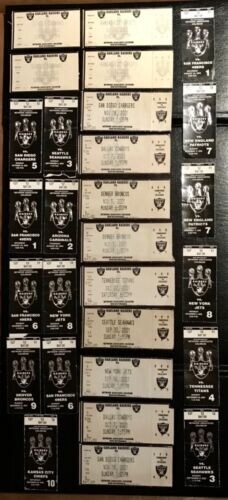 1996 1997 1998 1999 2000 2001 2002 2003 OAKLAND RAIDERS TICKET STUBS ...