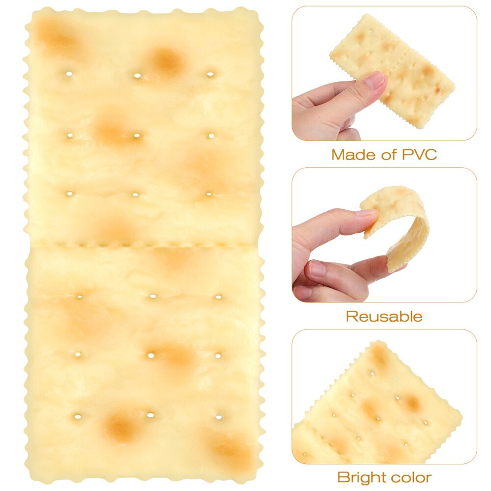 5 Pcs Artificial Crackers Fake Cookie Imitation Soda Food Biscuit Decor ...