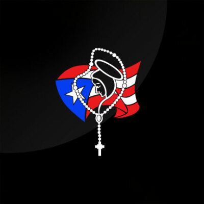 Puerto Rico Flag Catholic Rosary Beads 6.5"H Mother Mary Vinyl Car ...