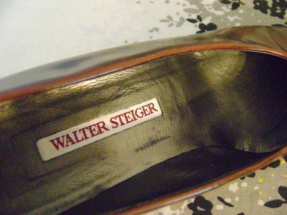 Walter Steiger Burnt Burgundy Leather Block Heel Pumps - Size 9 B | eBay