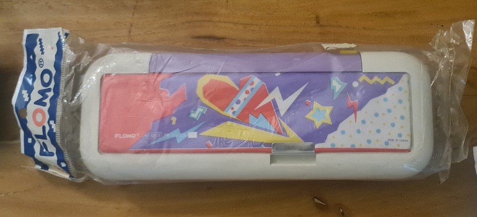 Vintage 80s FLOMO Multifunctional pencil case MOBILE DISCO TAIWAN made ...