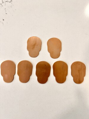 Beaducation Copper Skull Blank (7) 43mm (1.69") x 30mm (1.18"), 18 &24 ...